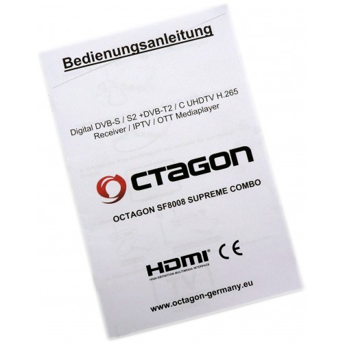 OCTAGON SF8008 SUPREME COMBO DVB-S2X + DVB-C/T/T2 4K UHD Linux Enigma 2 ...