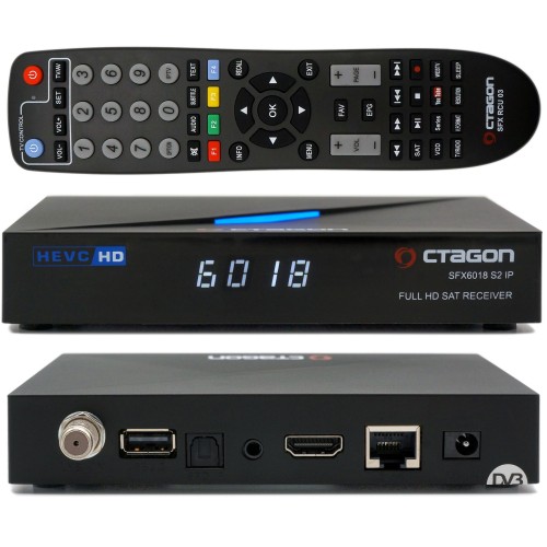 OCTAGON SFX6018 S2+IP HD H.265 HEVC 1xDVB-S2 Enigma 2 Linux TV Sat Receiver